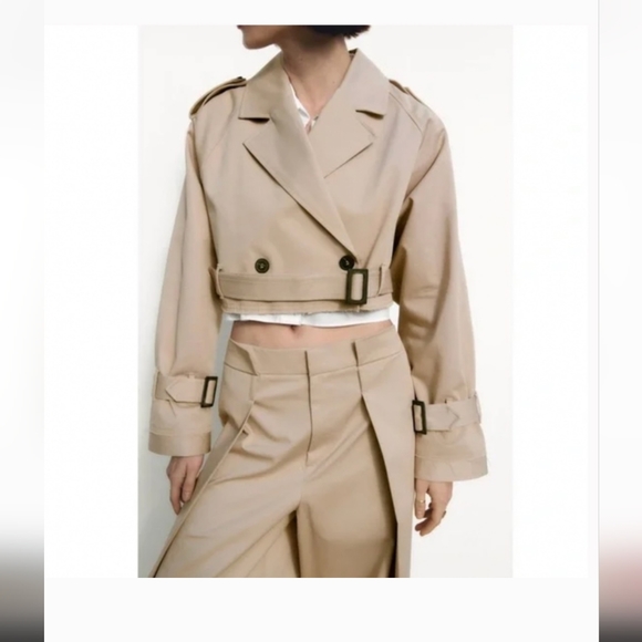 Zara | Jackets & Coats | Zara It Girl Cropped Trench Coat | Poshmark